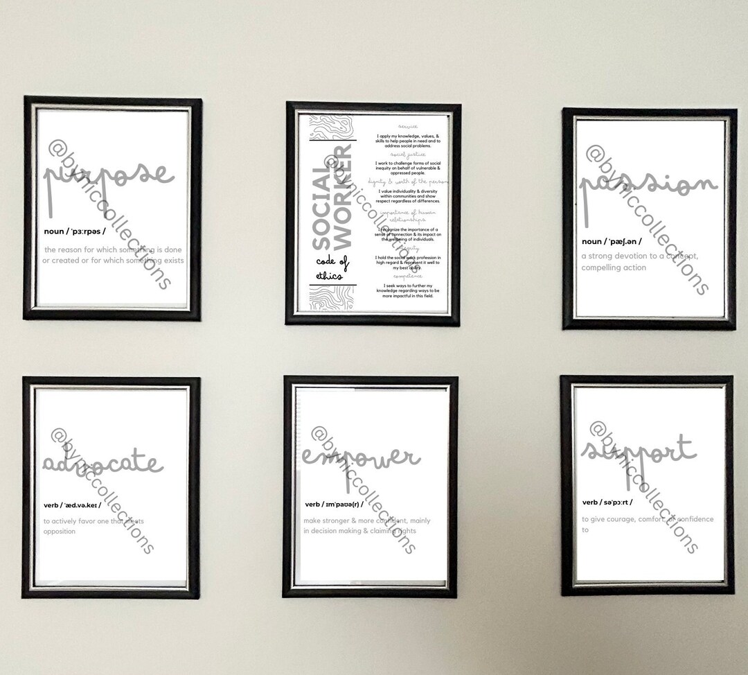 Social Work Wall Art, Social Work Wall Collage, Social Work Code of ...