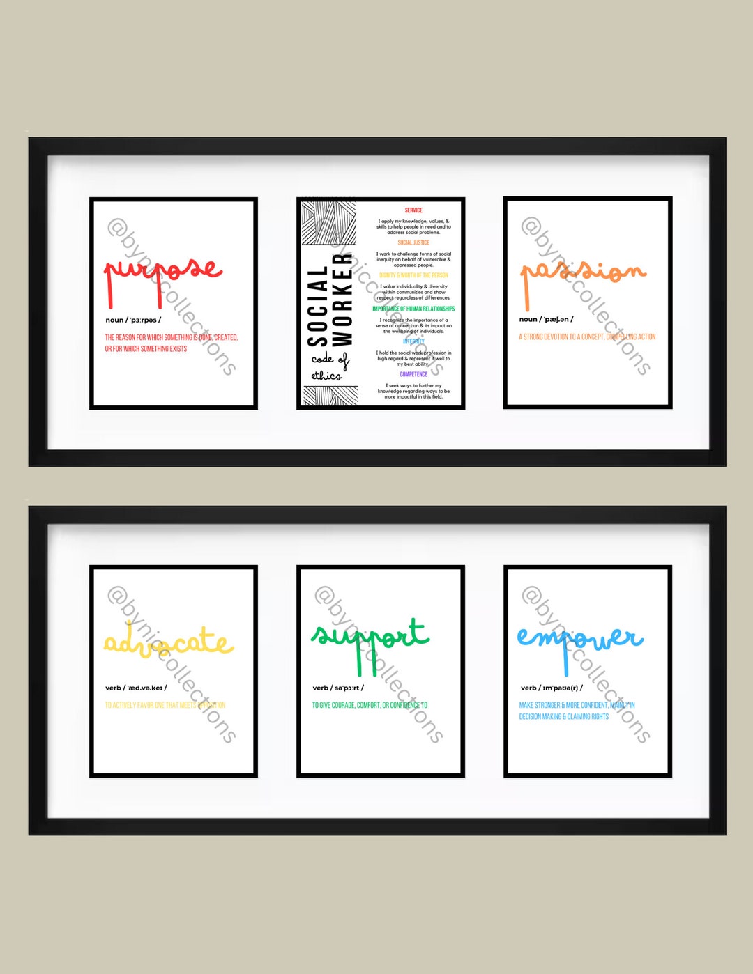 Social Work Wall Art, Social Work Wall Collage, Social Work Code of ...