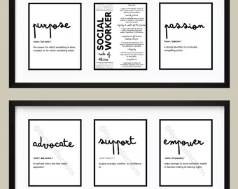 Social Work Wall Poster, Social Work Wall Art, Social Work Code of ...