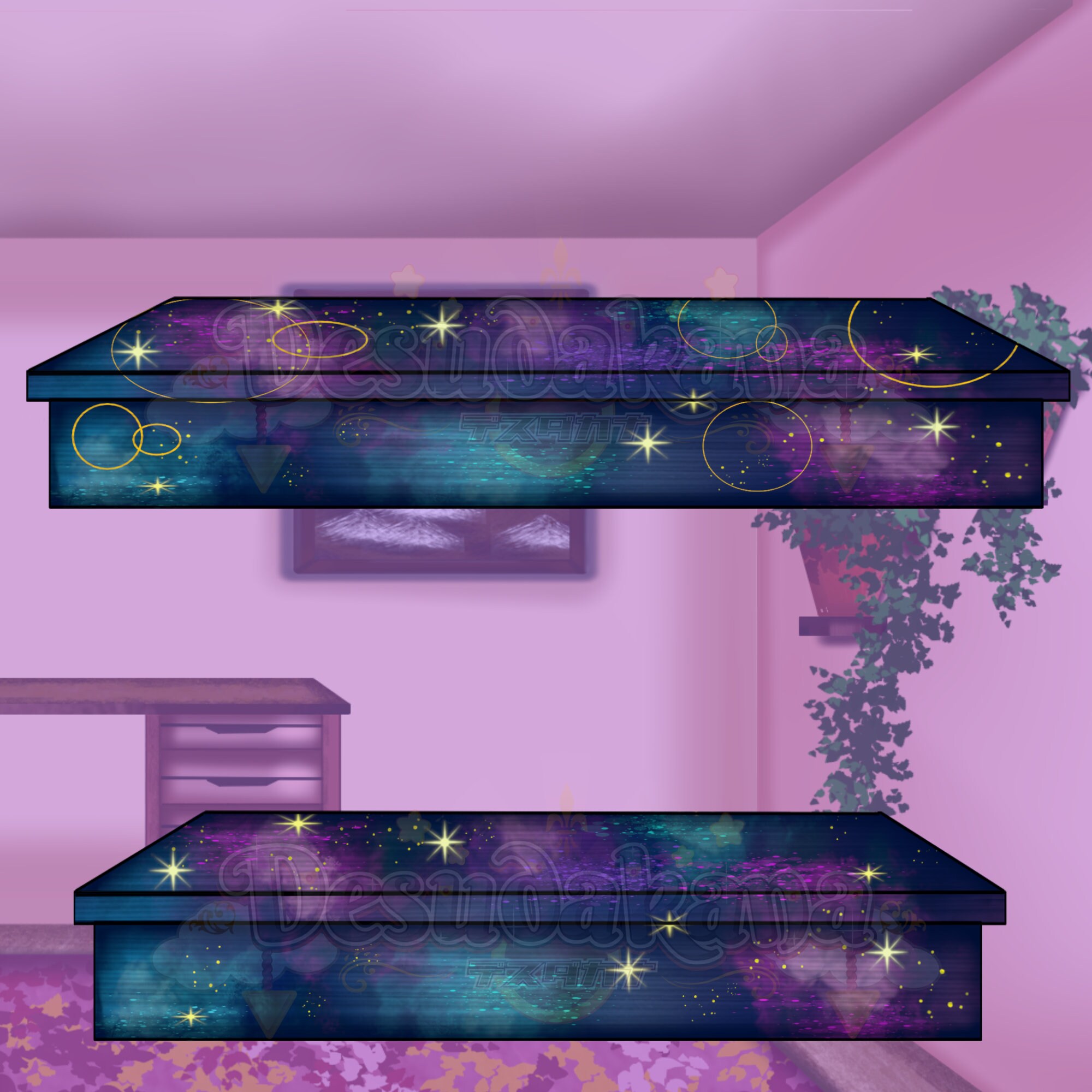 Vtuber Galaxy Cosmic Table Desk Asset Package 2 Tables 1 - Etsy
