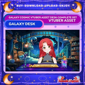 Vtuber Galaxy Cosmic Table Desk Asset Package |2 Tables, 1 Free ...