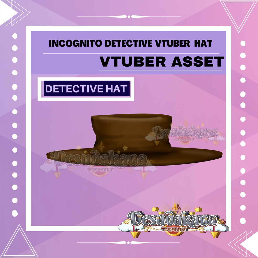 Vtuber Incognito Detective Hat Asset Brown (Instant Download) - Etsy