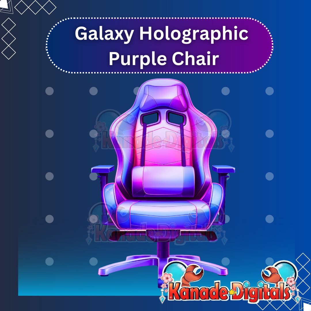 Galaxy Holographic Gaming Vtuber Chair | Cyber Punk Sci-fi Purple Blue ...