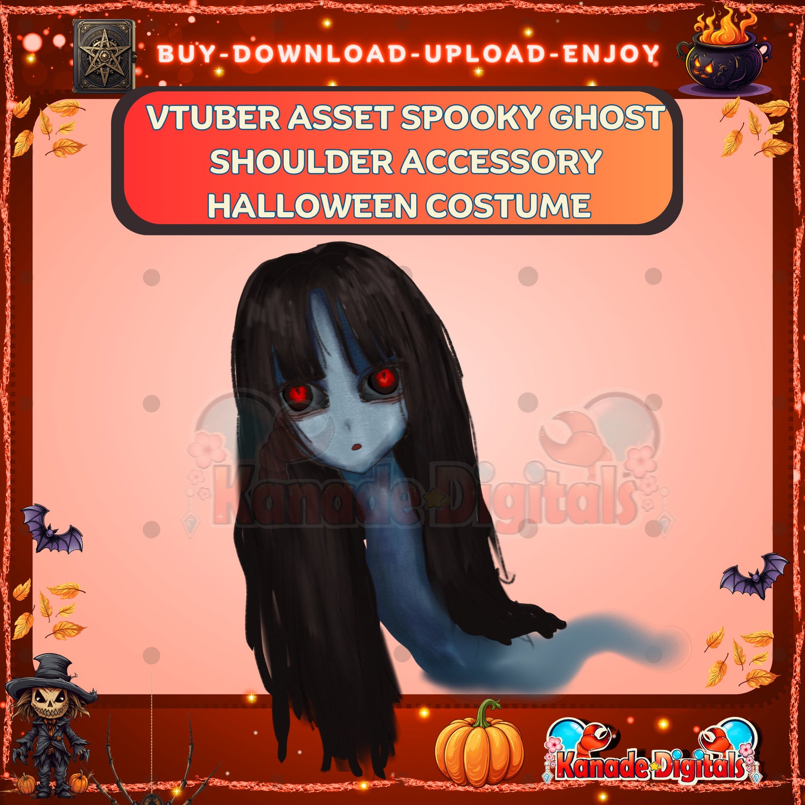 Spooky Ghost Halloween Stream Decoration | Vtuber Asset or as Static ...