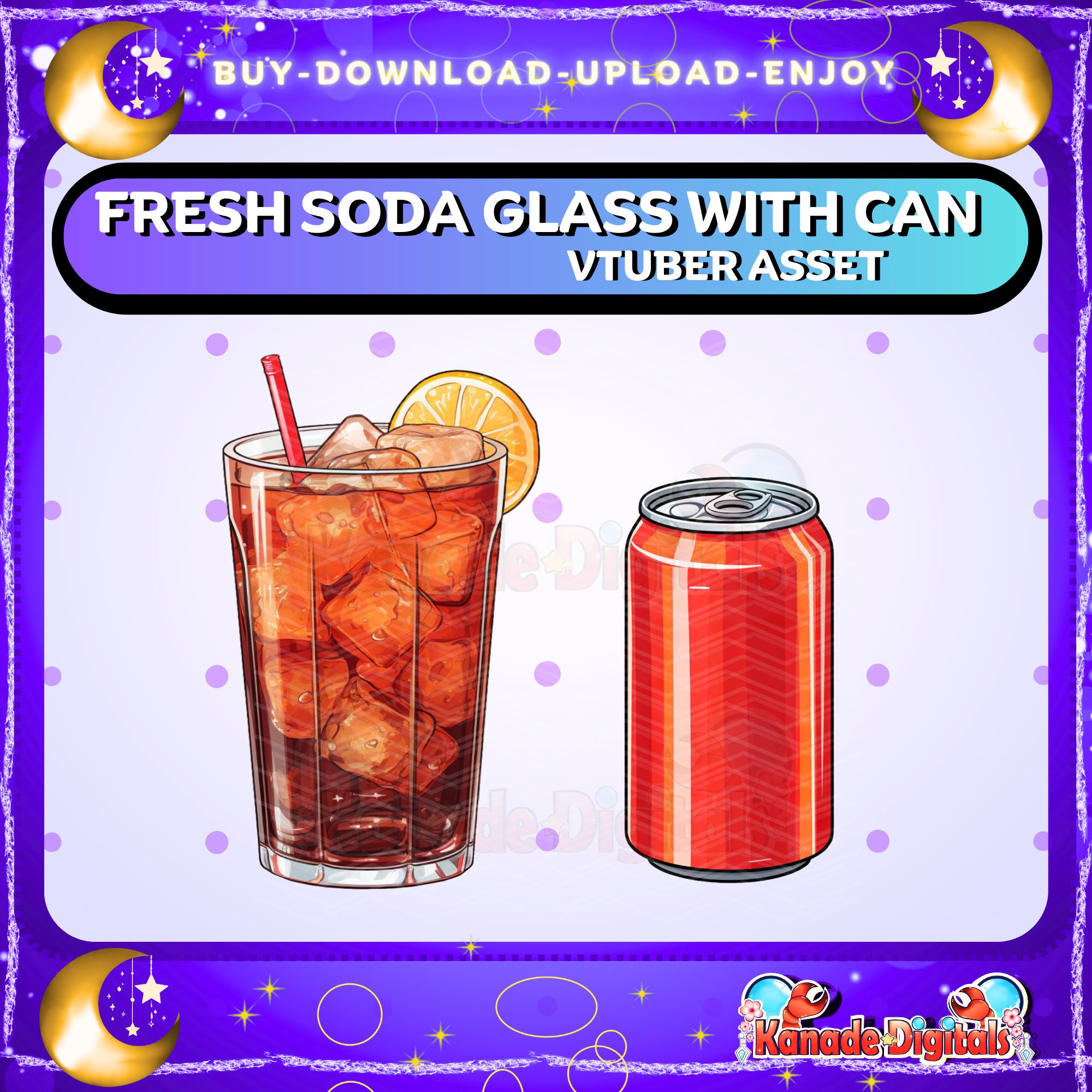 Fresh Soda Glass and Soda Can Drink Vtuber Asset Soda Pop Bubbly Live2d ...