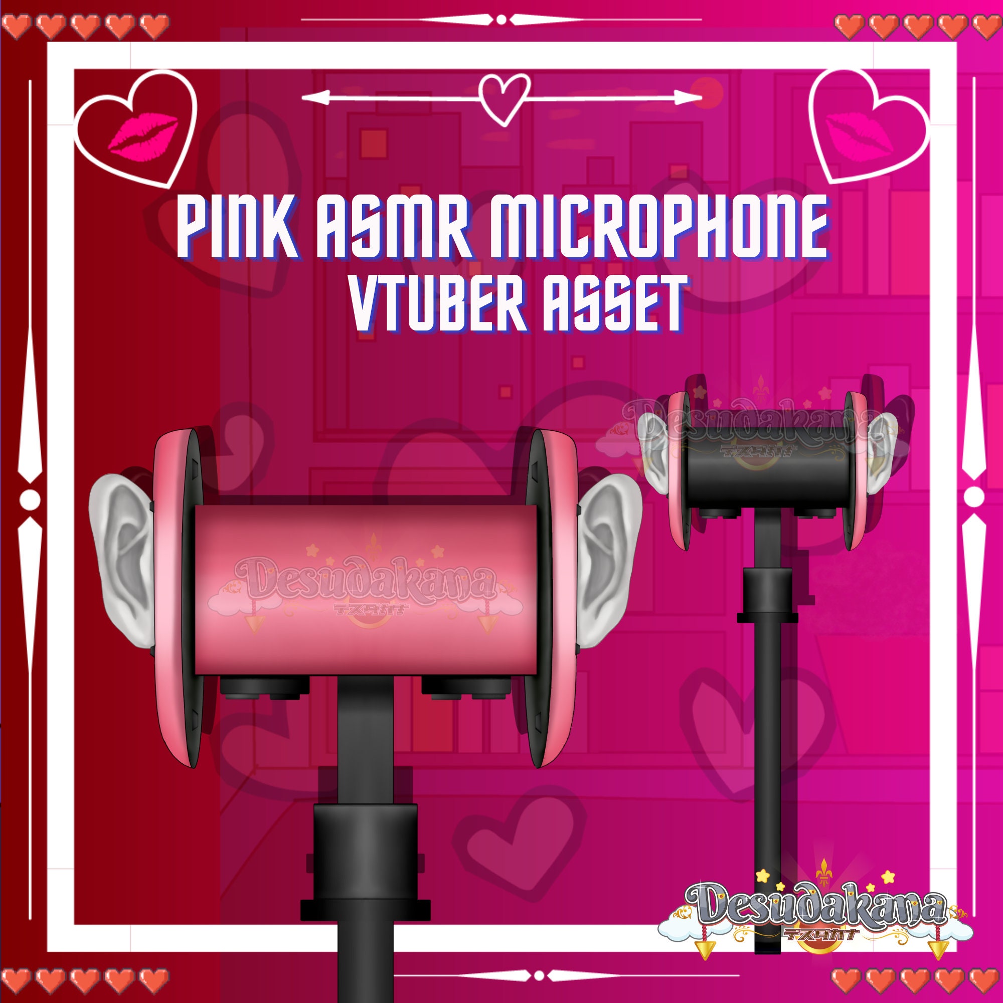 Vtuber Pink ASMR Microphones Asset 1 Full Pink 1 Half Pink - Etsy