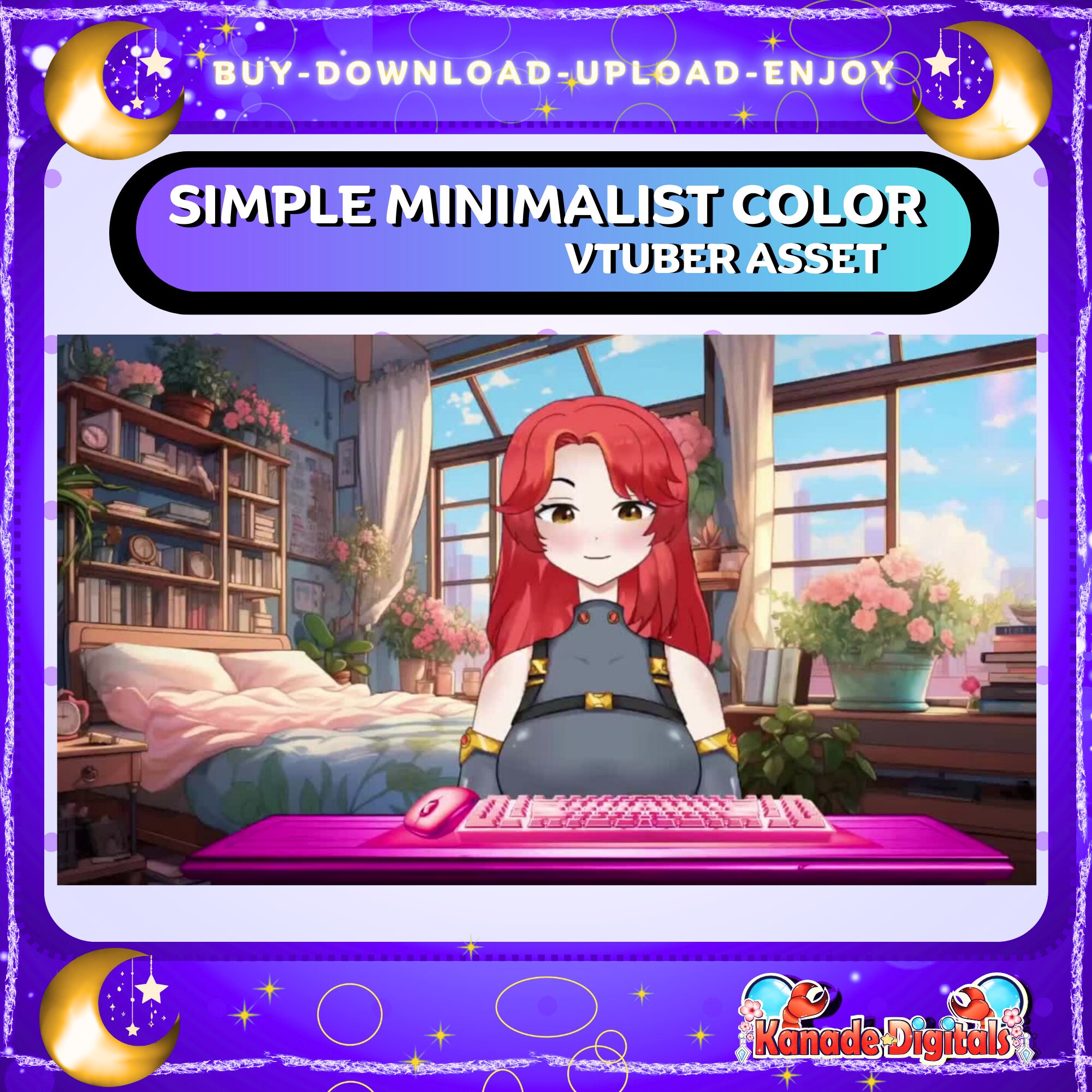 Vtuber Asset Keyboard Simple Minimalist Color Pink Keyboard, Mouse, Pad ...