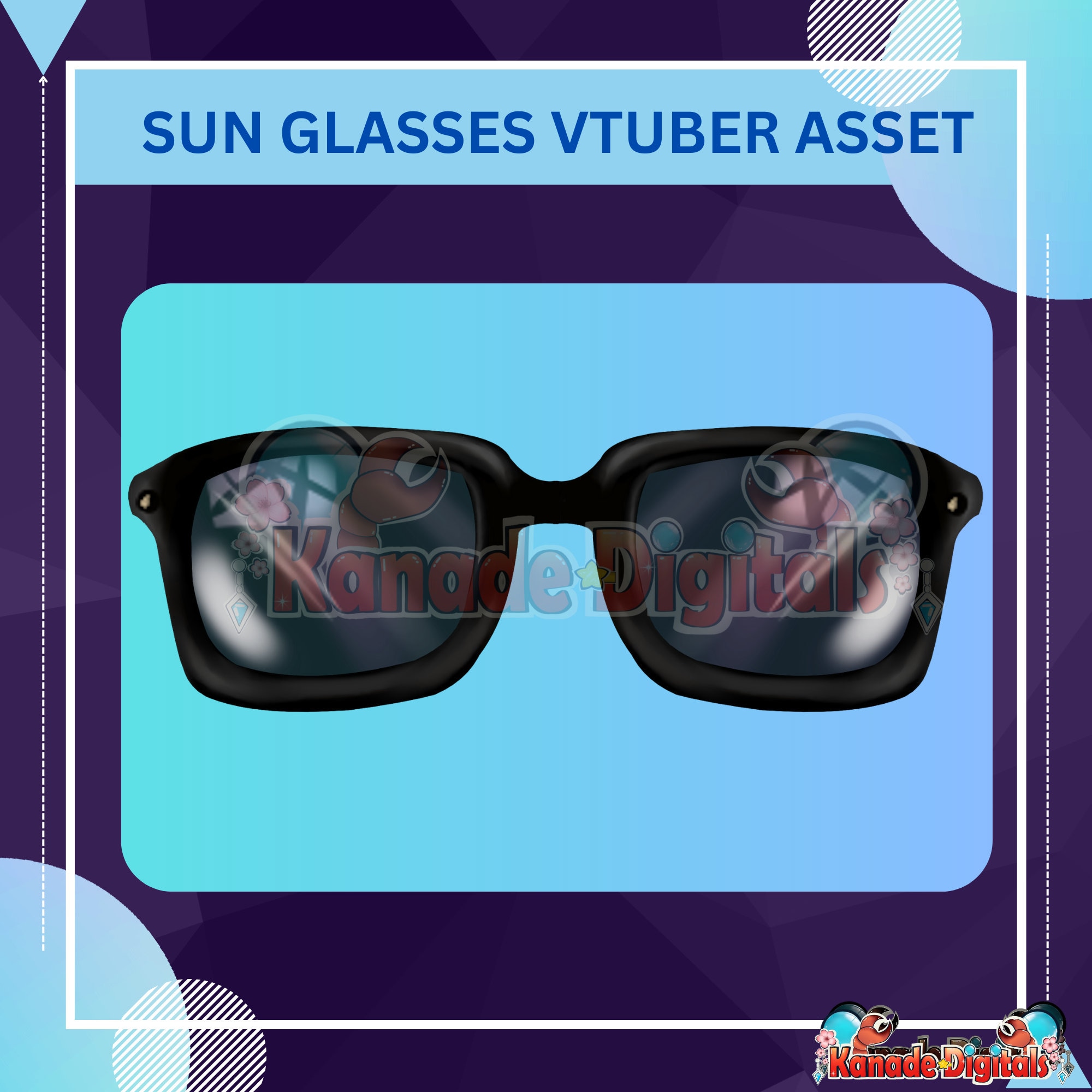 Vtuber Sun Glasses Asset sun Glasses Glasses live2d Props - Etsy