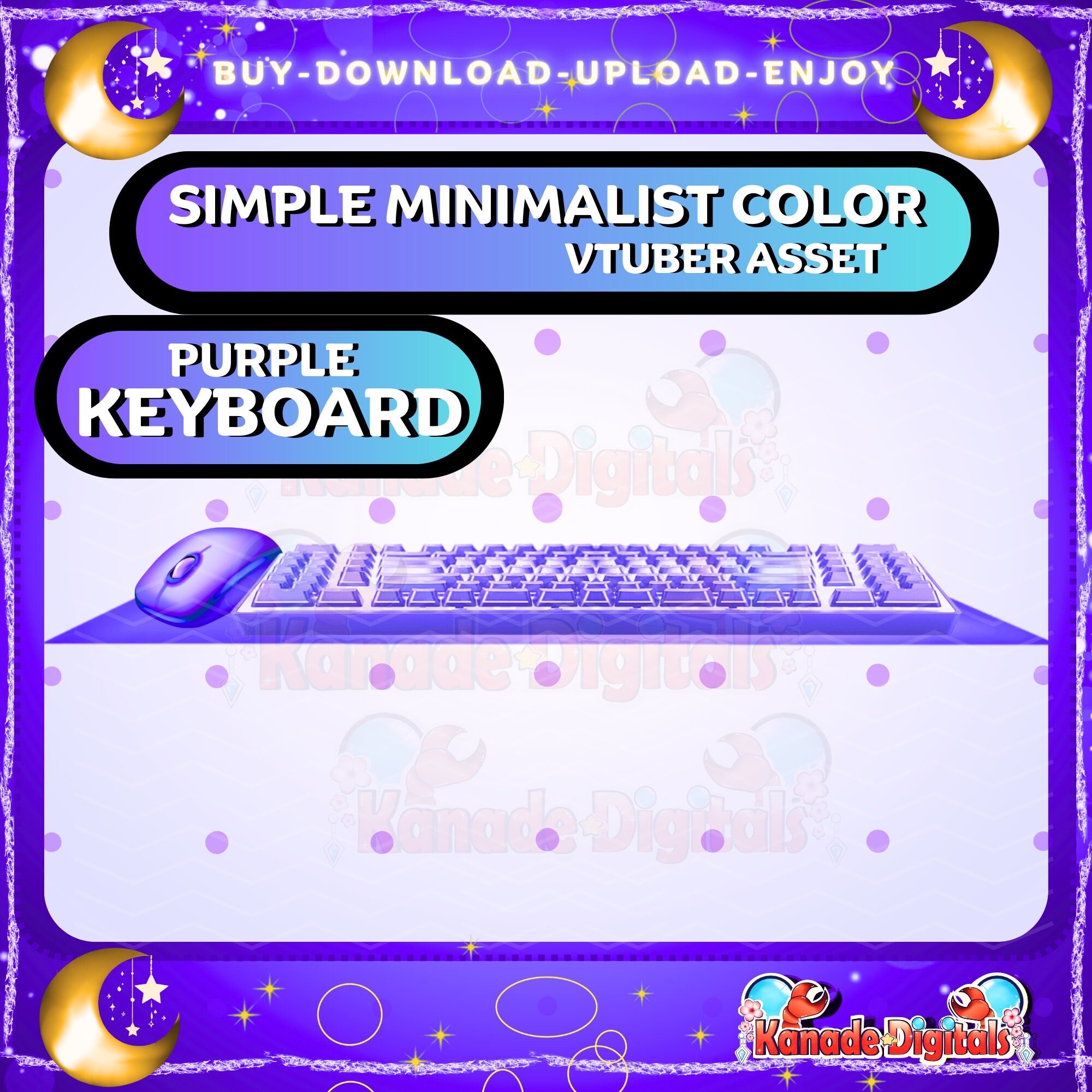Vtuber Asset Keyboard Simple Minimalist Color Purple Keyboard, Mouse ...