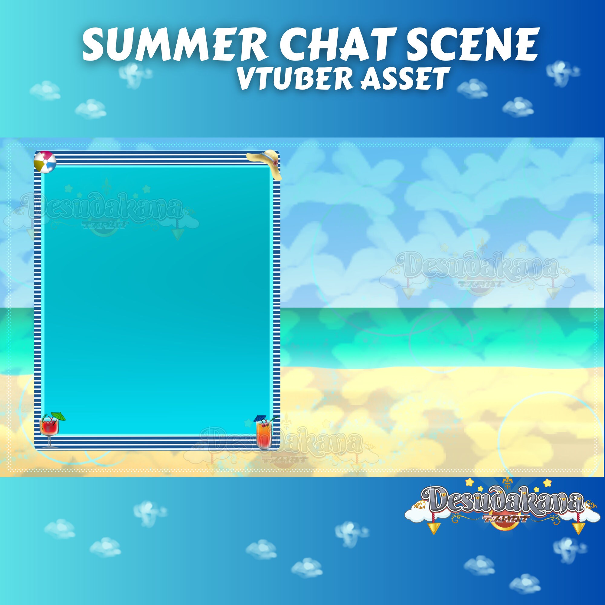 Vtuber Summer Beach Chat Scene Summer Tropical Ocean Sea Waves - Etsy