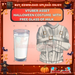 Vtuber Halloween Straitjacket | Asylum Costume With Free Glass of Milk ...