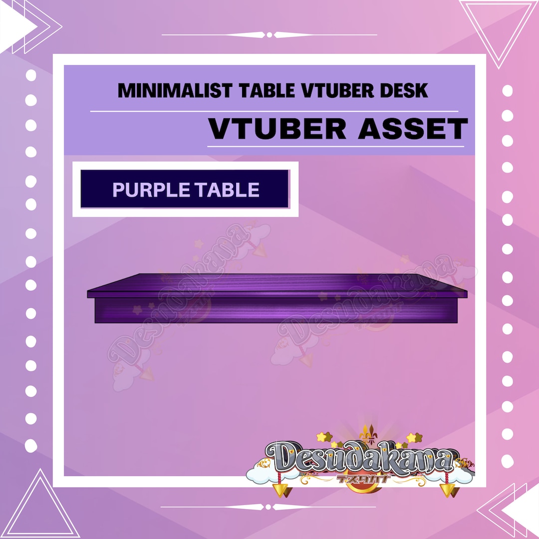 Vtuber Asset Desk Purple Table | Minimalist Simple Purple Table, Desk ...