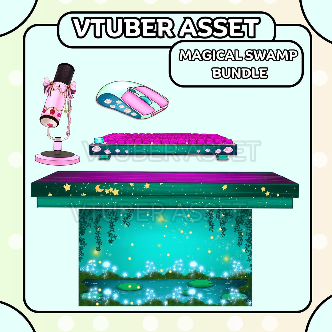 Vtuber Magical Swamp Table Desk Asset Package | 1 Table , 1 Free ...