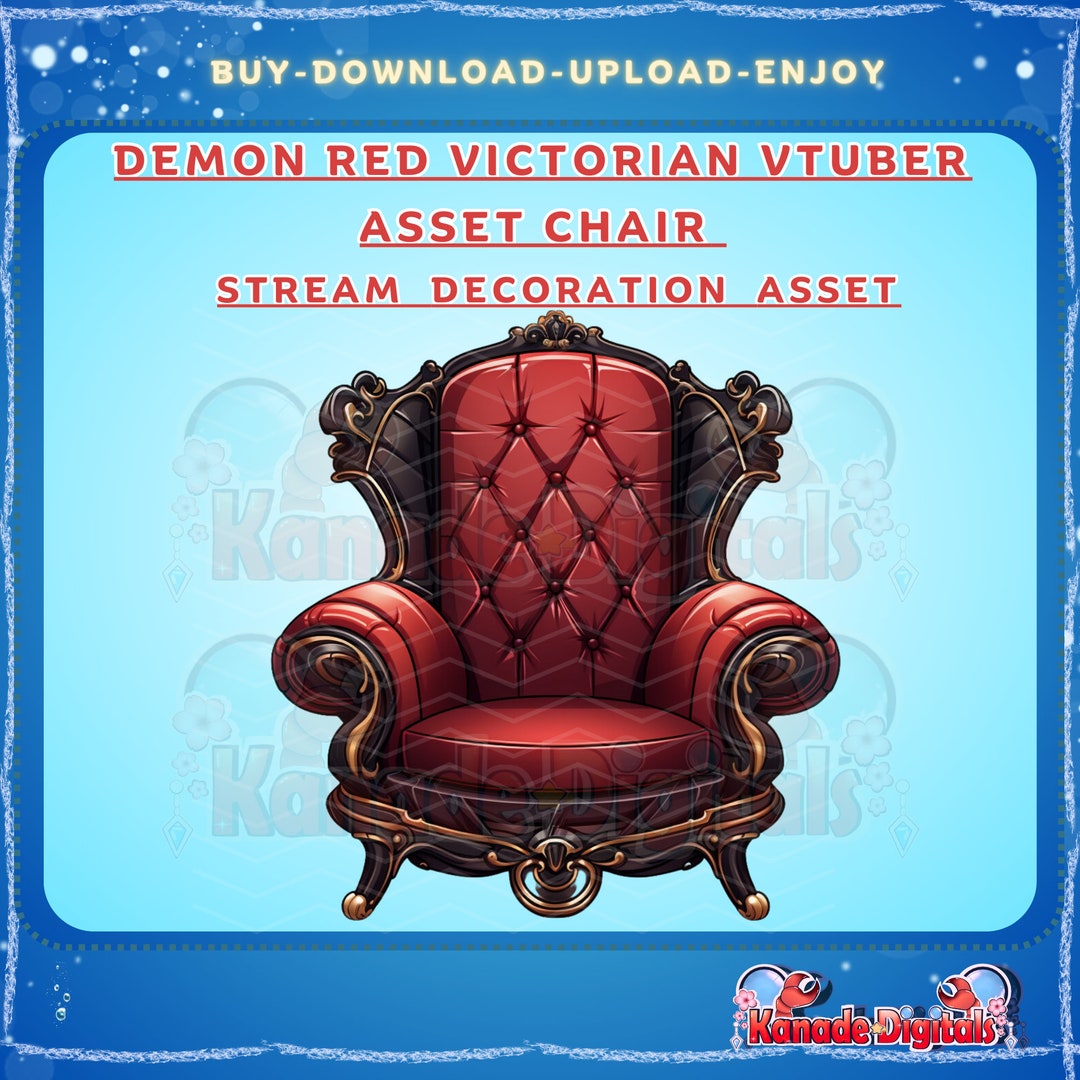 Demon Red Victorian Vtuber Asset Chair Antique Vintage Chair live2d ...