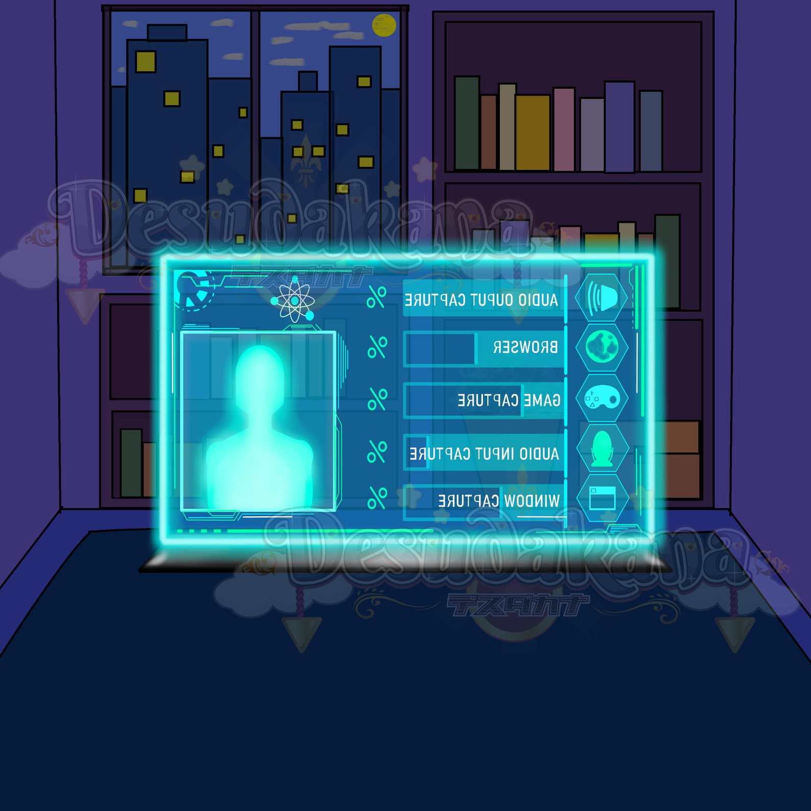 Vtuber Cyberpunk Holographic Computer OBS Screen Asset Cyber - Etsy ...