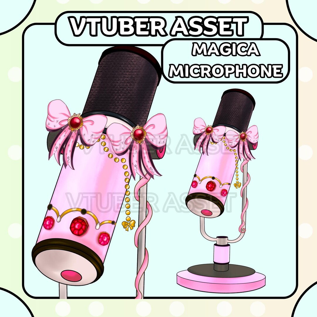 Vtuber Pink Cute Microphone Asset Desk Cute Pink Microphone live2d ...