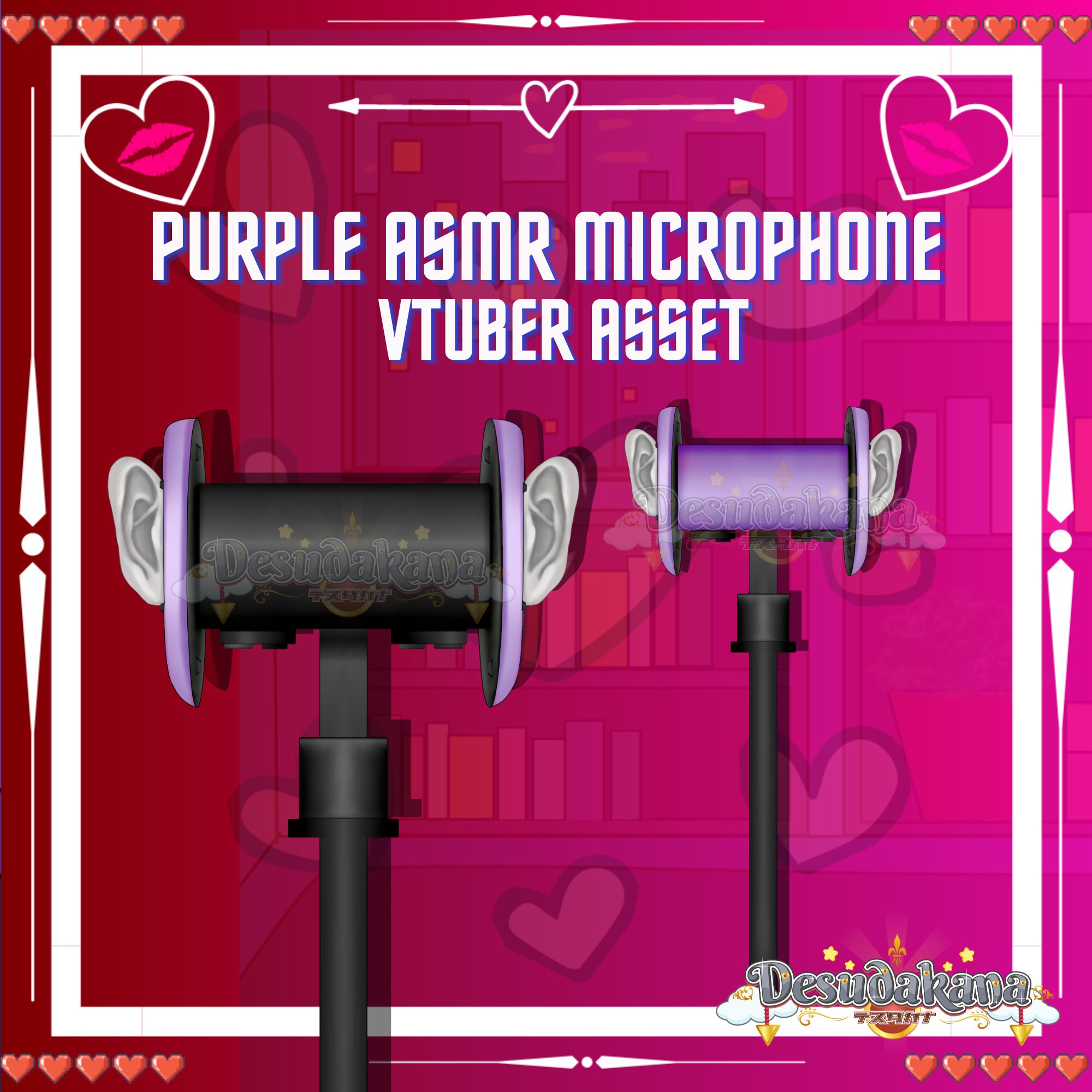Vtuber Purple ASMR Microphones Asset 1 Full Purple 1 Half Purple Half ...