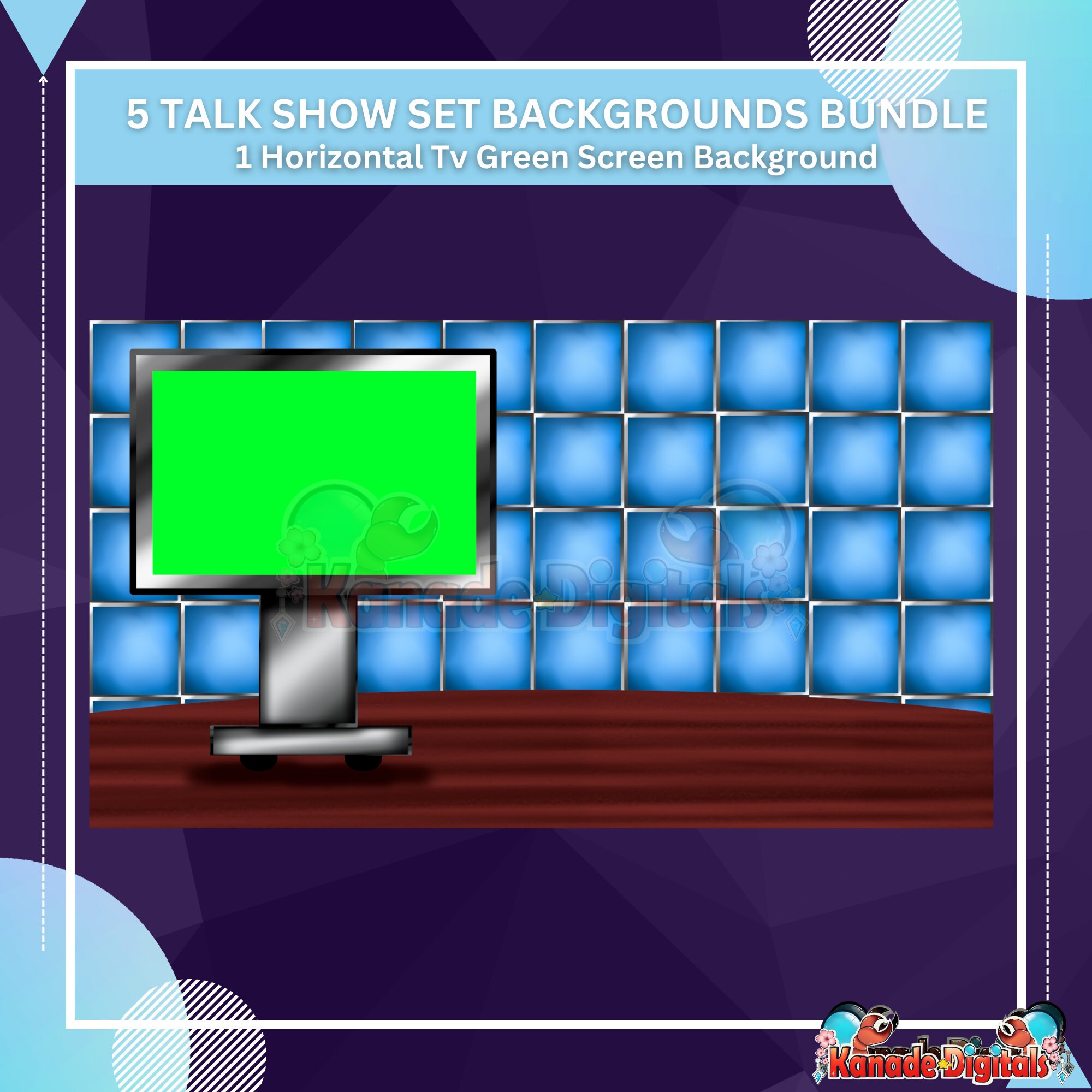 Talk Show Set With TV Screen Background | Horizontal and Vertical TV ...