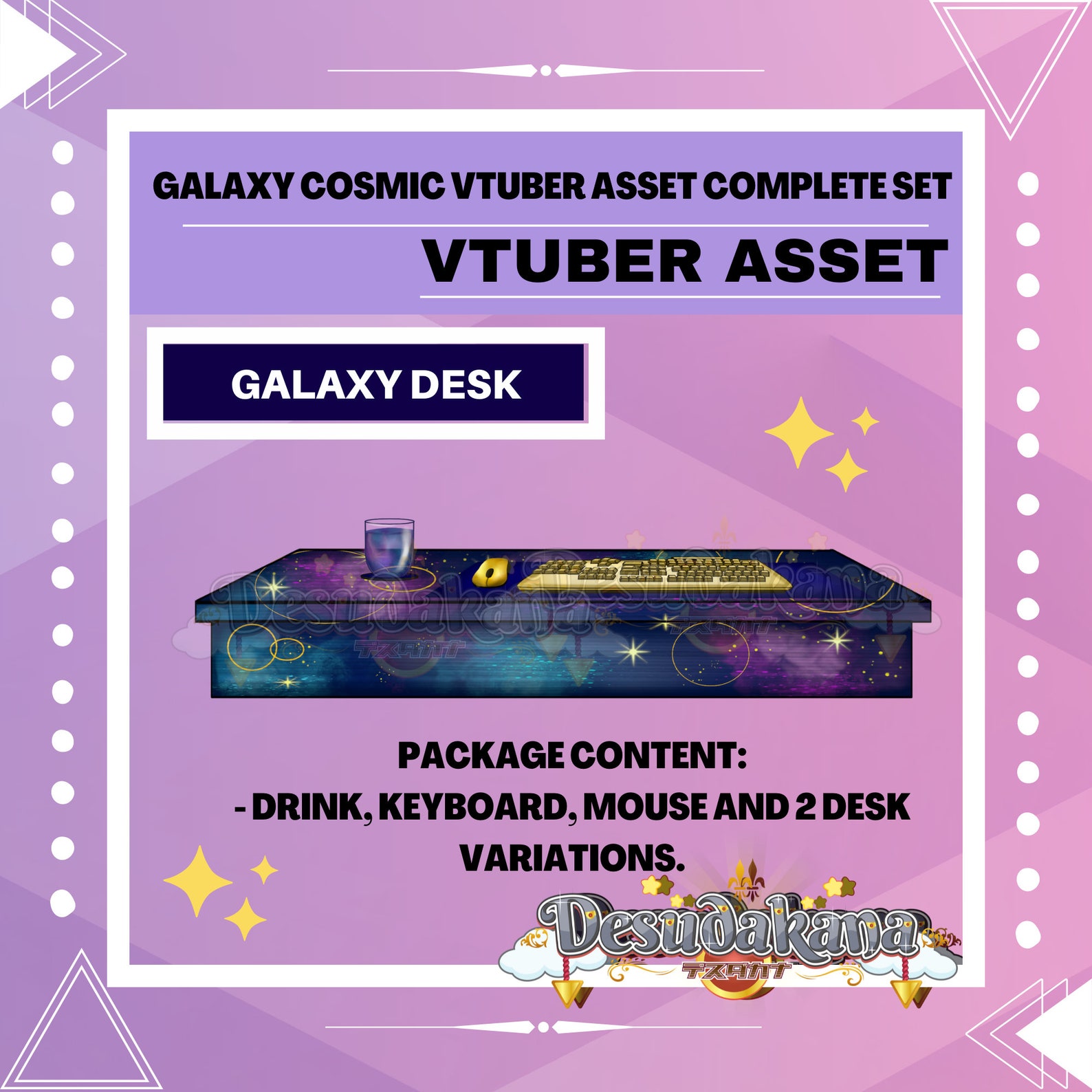 Vtuber Galaxy Cosmic Table Desk Asset Package 2 Tables 1 - Etsy