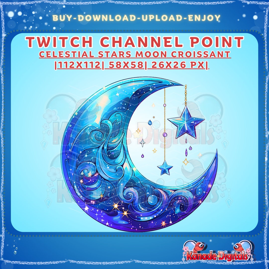 Celestial Stars Moon Croissant Channel Point / Emote | Twitch Stream ...