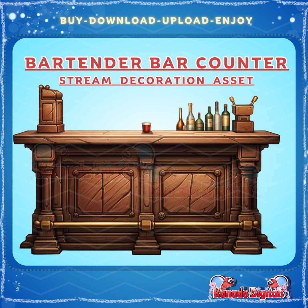 Bartender Bar Counter Table Vtuber Asset Cocktail, Mixer, Recipes ...