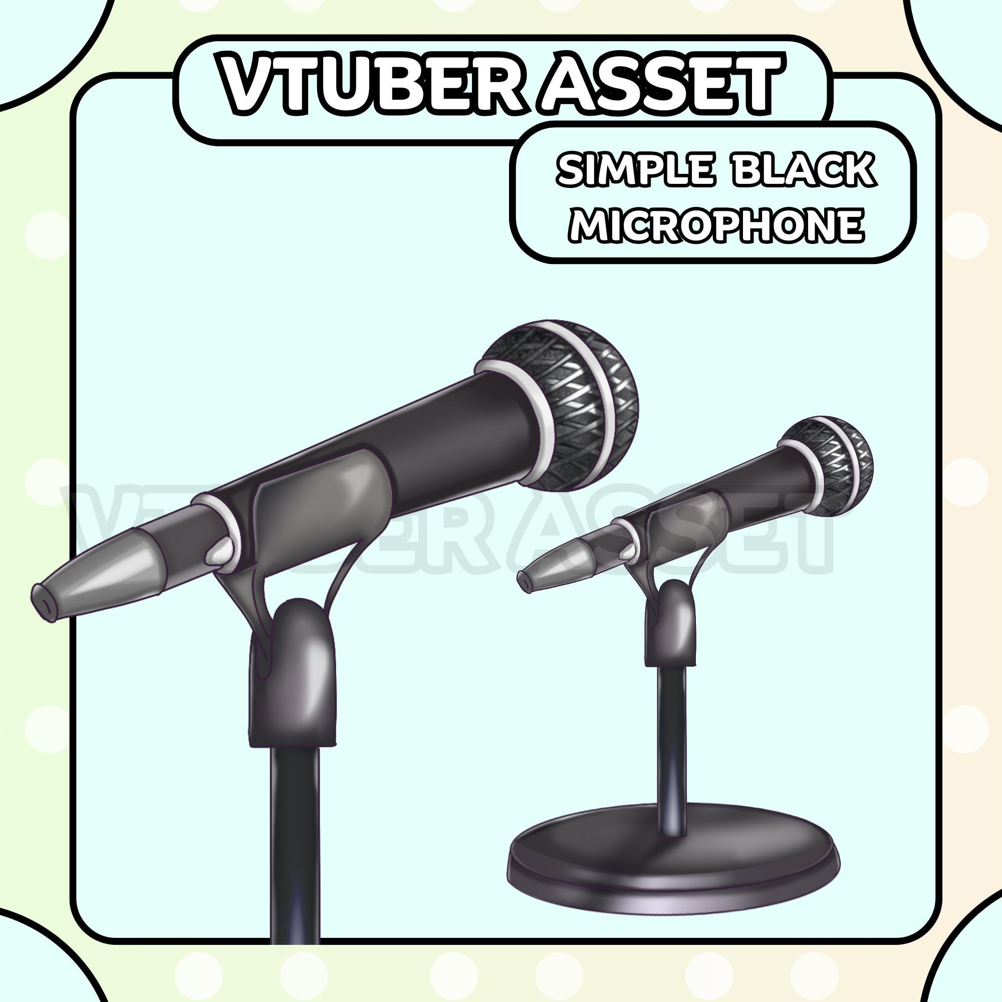 Black Microphone Vtuber Asset |live2d, Props, Accessory, Twitch ...
