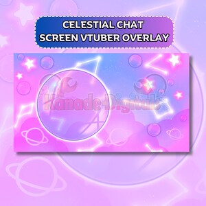 Cute Celestial Vtuber Chat Screen | 1 Static Scene for Chatting ...
