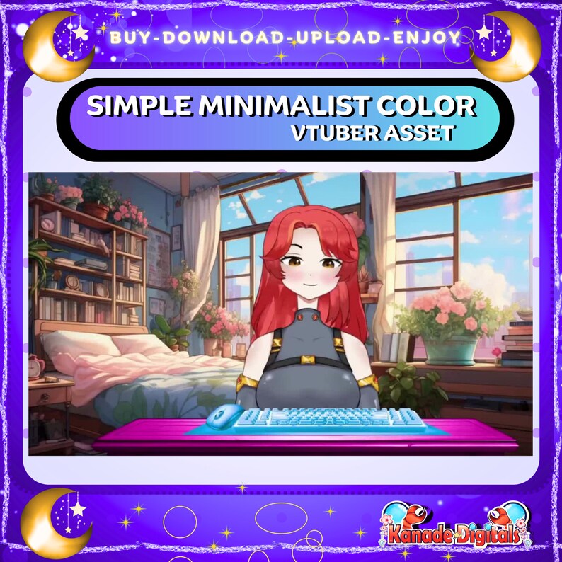 Vtuber Asset Keyboard Simple Minimalist Color Blue Keyboard, Mouse, Pad ...