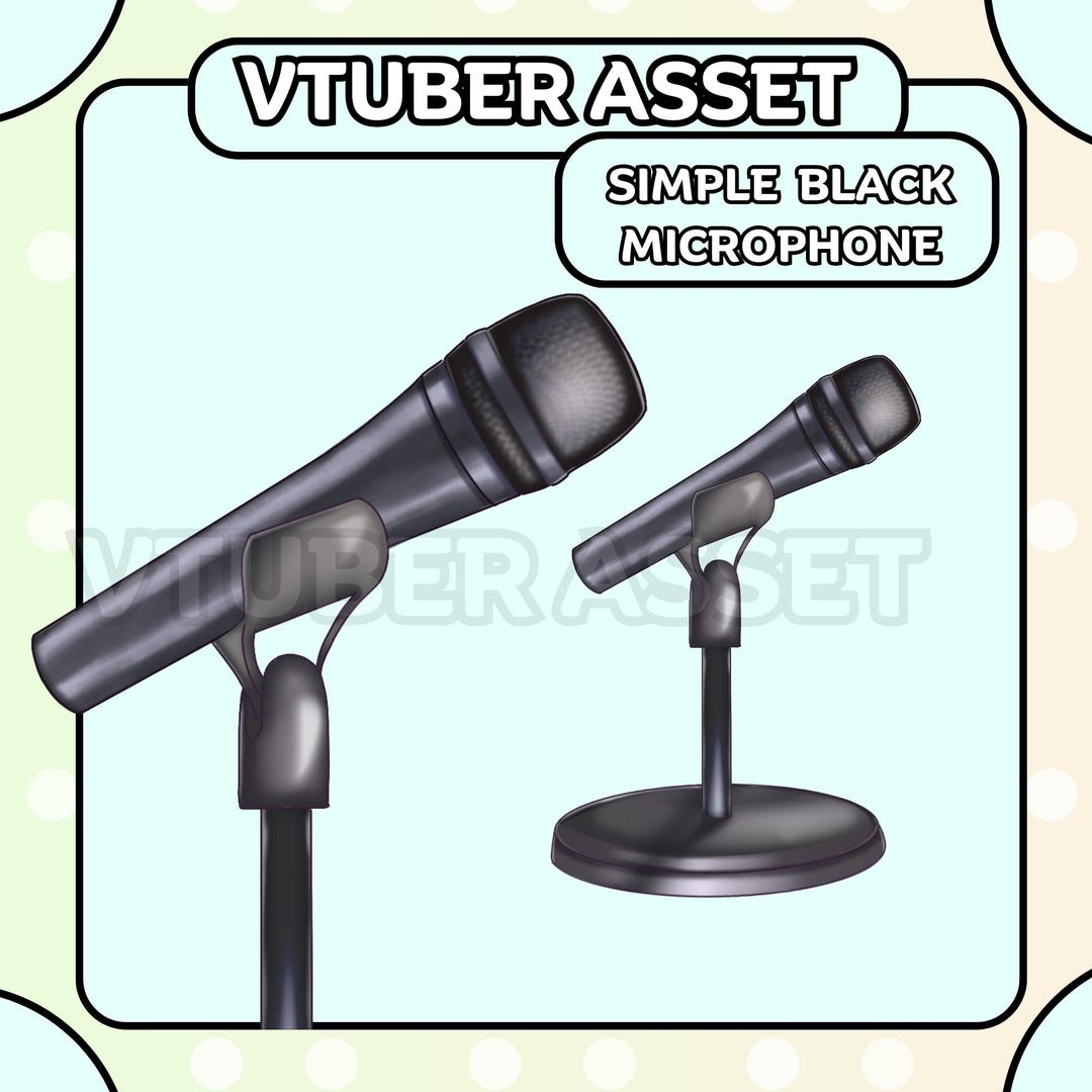 Vtuber Microphone Asset | Simple Black Standing Table Microphone ...