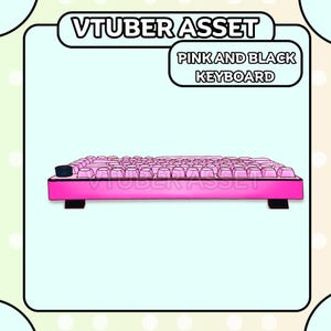 Vtuber Asset Keyboard Simple Minimalist Color | Pink |2 Keyboards, 2 ...