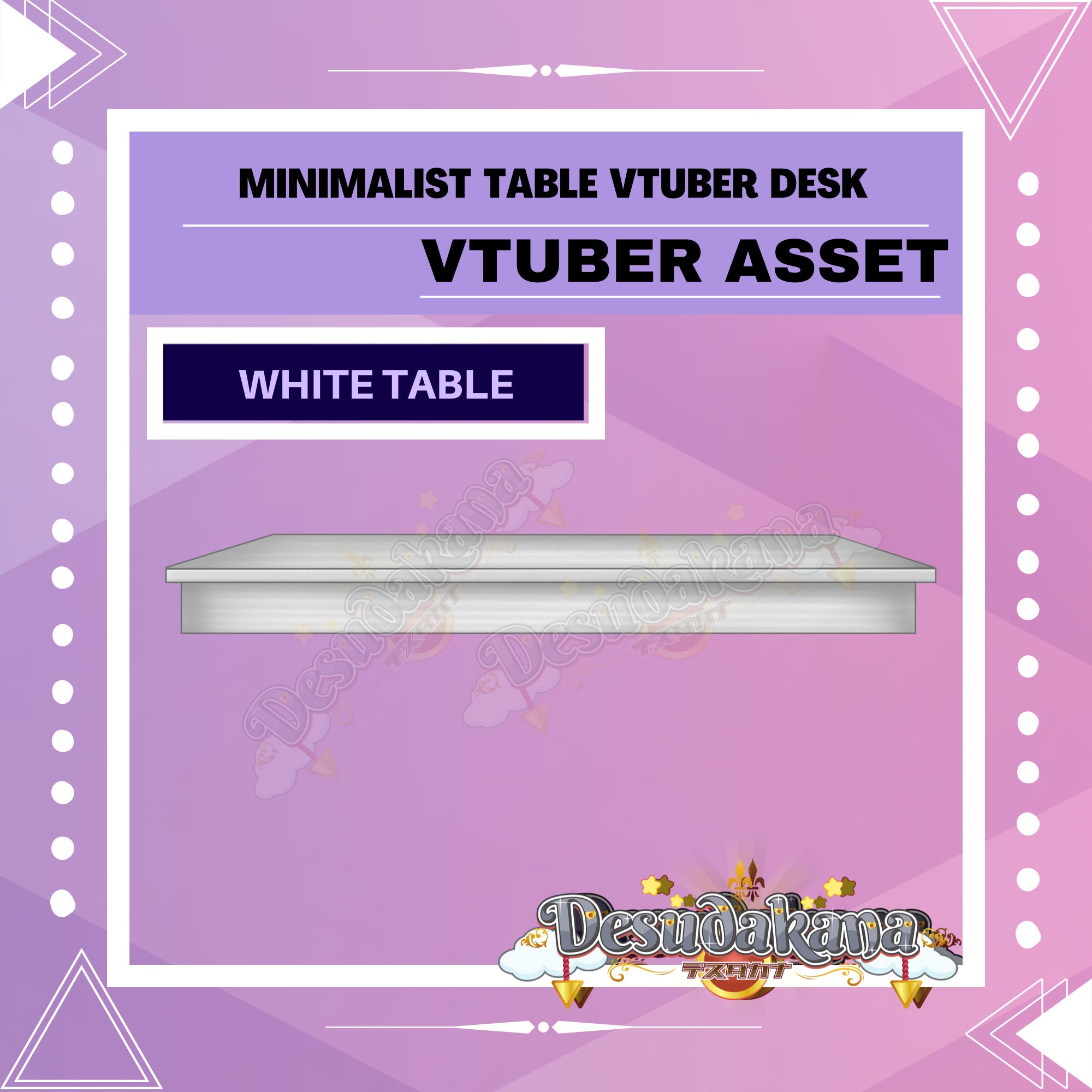 Vtuber White Table Desk Asset | Minimalist Simple White Table, Desk ...