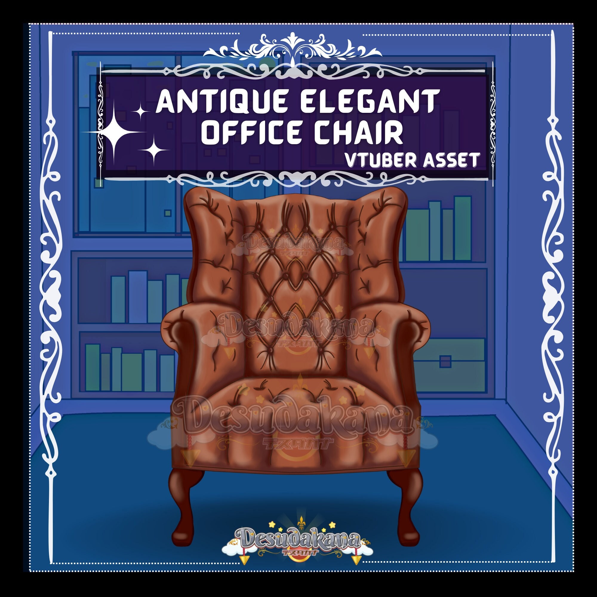 Vtuber Antique Chair Asset | Antique Elegant Executive Office Chair ...