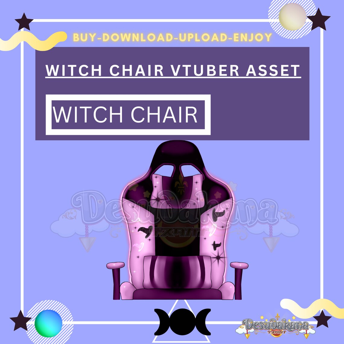 Witch Vtuber Chair Asset | Witch Magical Purple Gaming Chair |live2d ...