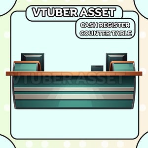 Cash Register Counter Table Desk Vtuber Asset | Cashier, Restaurant ...