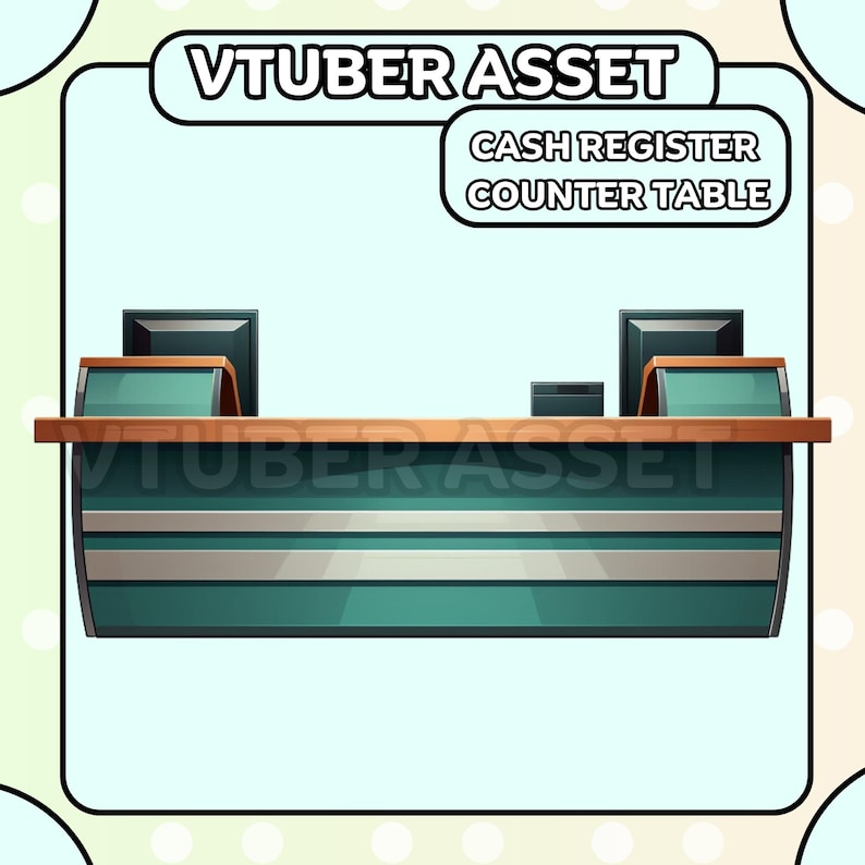 Cash Register Counter Table Desk Vtuber Asset | Cashier, Restaurant ...
