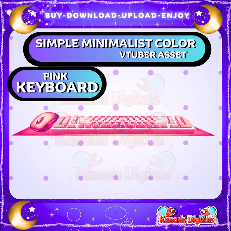Vtuber Asset Keyboard Simple Minimalist Color Pink Keyboard, Mouse, Pad ...
