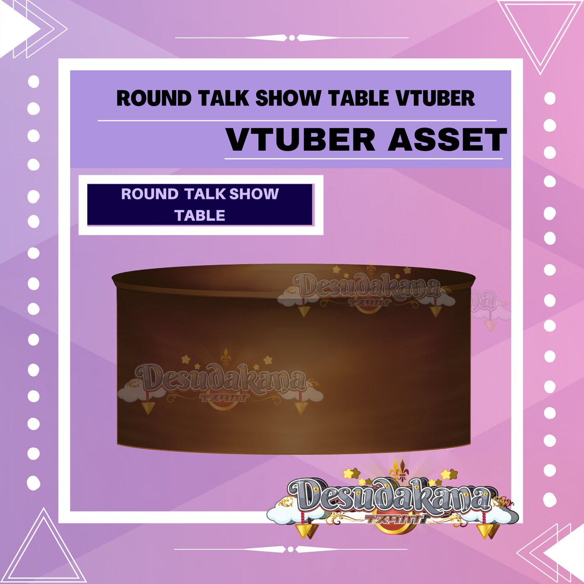 Vtuber Round Oval Table Talk Show Asset Round Oval Talk Show - Etsy
