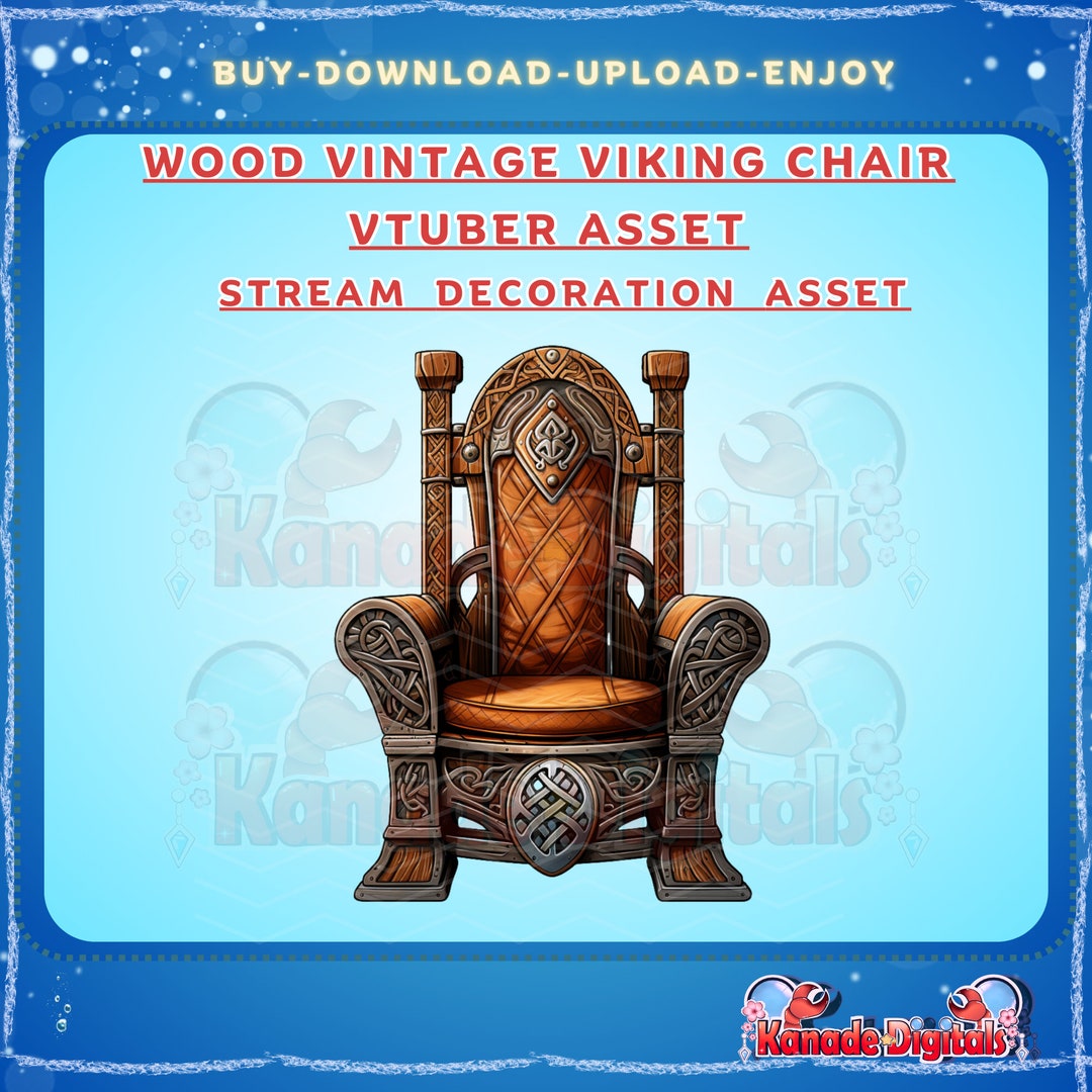 Wood Vintage Viking Chair Vtuber Asset Minimalist, Wood, Victorian ...