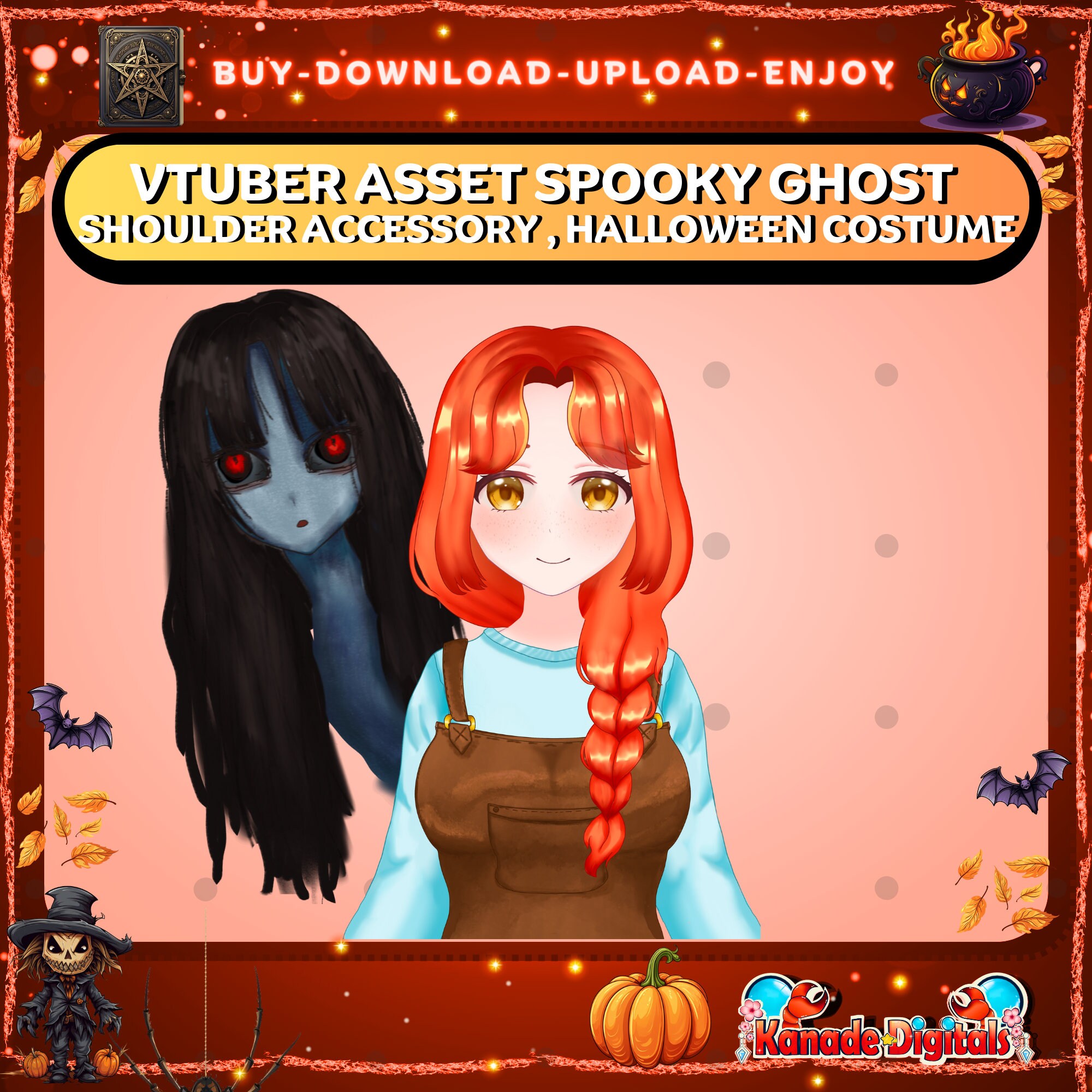 Spooky Ghost Halloween Stream Decoration | Vtuber Asset or as Static ...