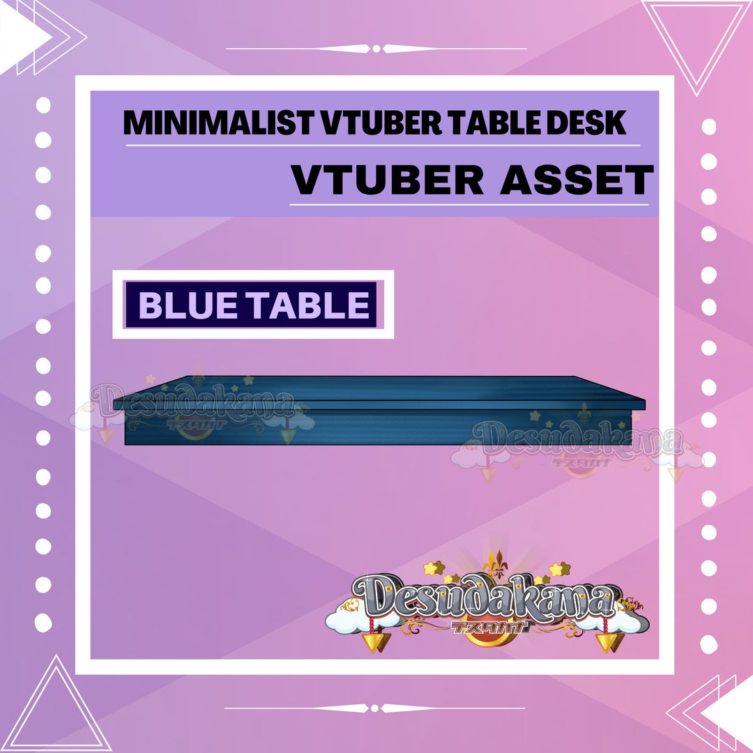 Vtuber Blue Table Desk Asset Minimalist Simple Blue Table, Desklive2d ...