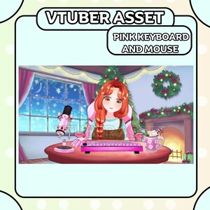 Vtuber Asset Keyboard Simple Minimalist Color | Pink |2 Keyboards, 2 ...