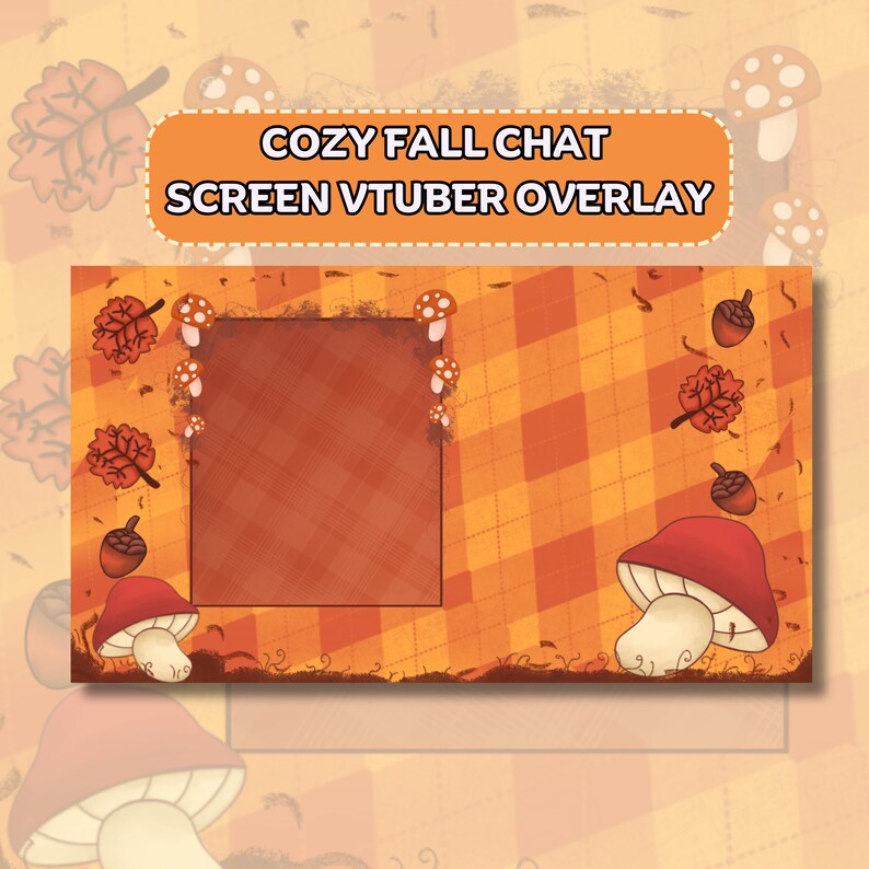 Cozy Autumn Fall Orange Vtuber Chat Screen | 1 Static Scene for ...