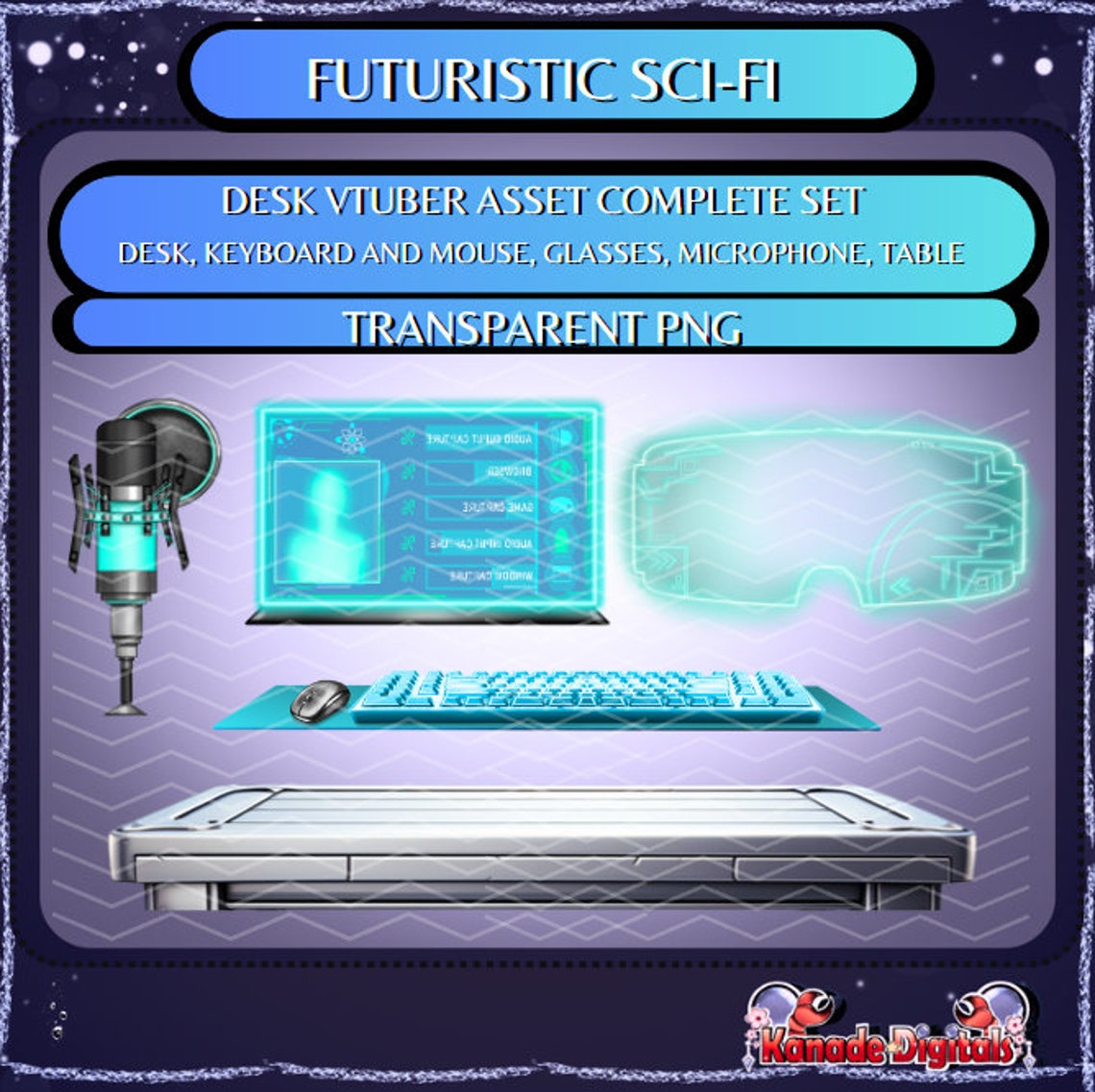 Futuristic Sci-fi Table Desk Package |1 Table, 1 Free Keyboard With ...