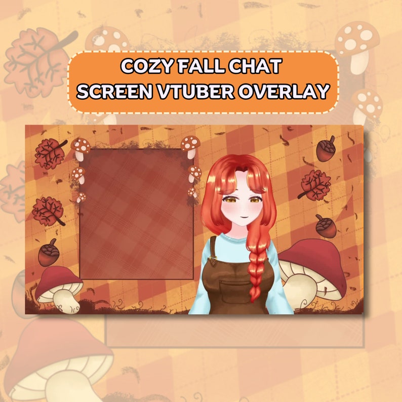 Cozy Autumn Fall Orange Vtuber Chat Screen | 1 Static Scene for ...