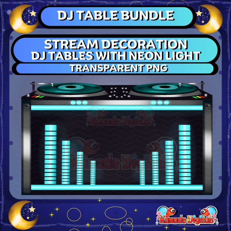 Vtuber Table Asset DJ Tables Bundle Stream Decoration live2d, Props ...