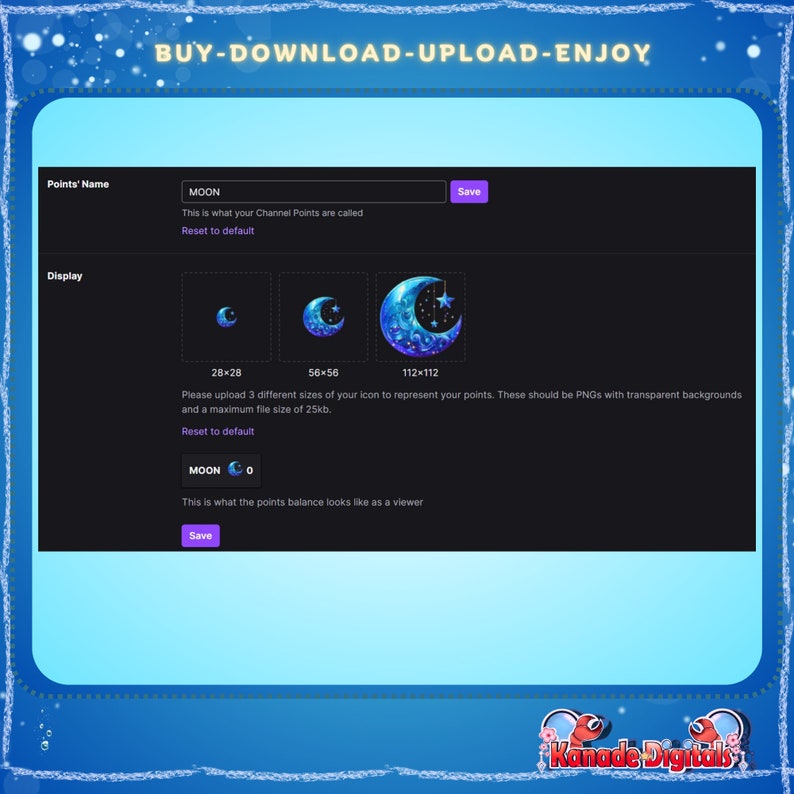 Celestial Stars Moon Croissant Channel Point / Emote Twitch Stream ...