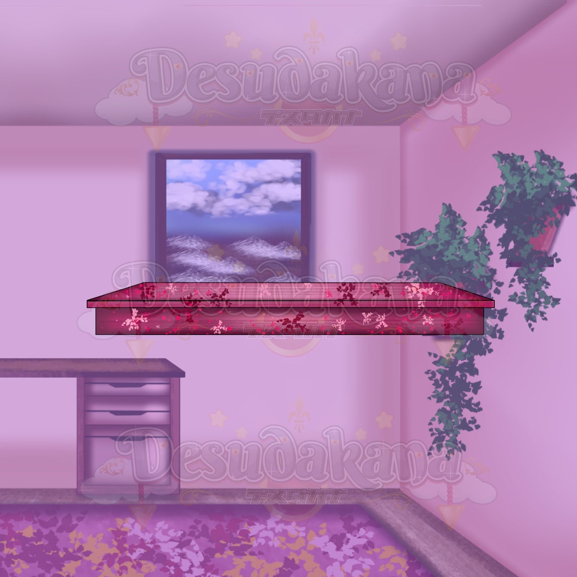 Vtuber Cute Flowers Table Desk Asset Cute Flowers Table, Desklive2d ...