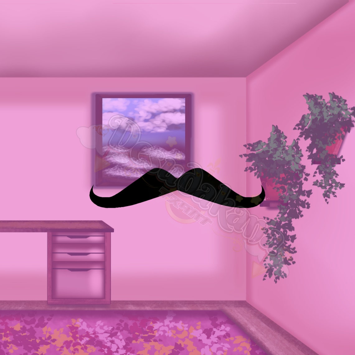 Vtuber Funny Curved Italian Moutache Asset Italian Moustache live2d ...