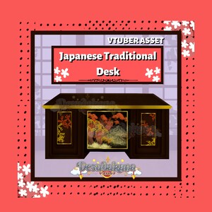 Vtuber Traditional Japanese Table Asset Elegant Traditional Japanese Office Table live2d, Props ...