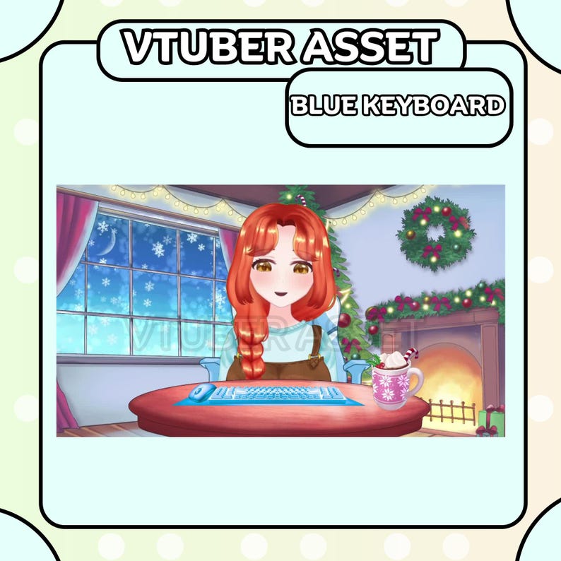 Vtuber Asset Keyboard Simple Minimalist Color | Blue | Keyboard, Mouse ...